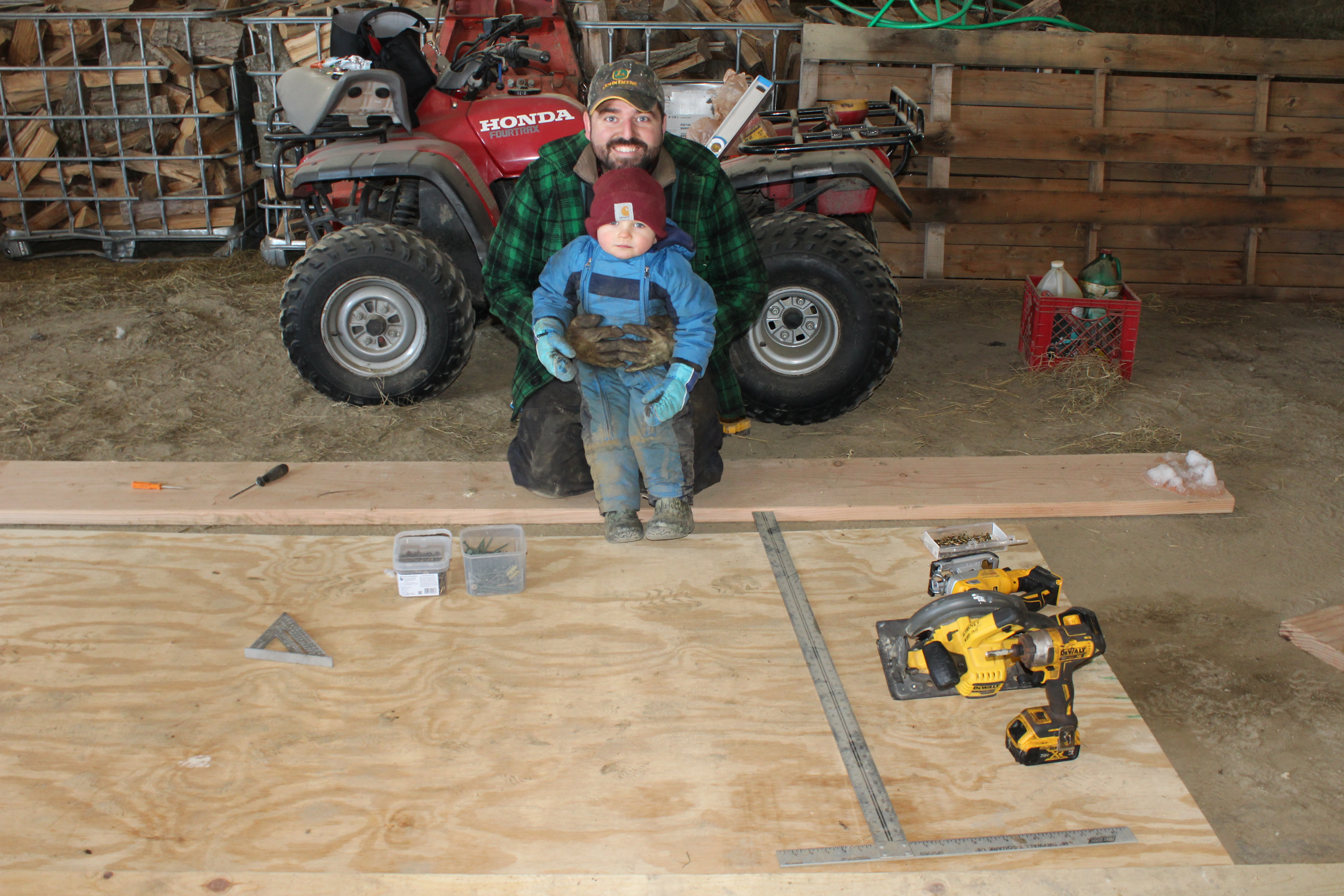 How to Build an Easy Pig Feeder with Plywood - Simply Sustainable Family